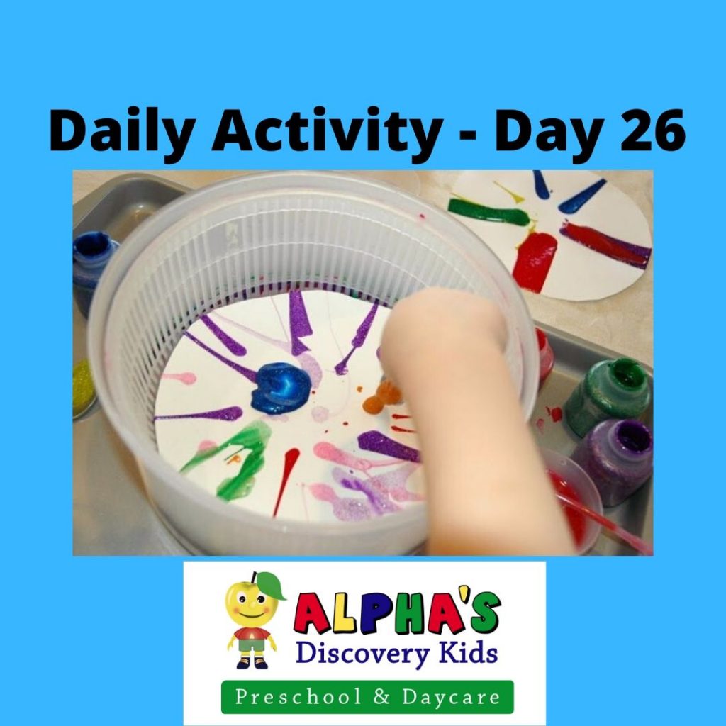 Daily Activity for Kids – Day 26 – Rainbow Spin Art Activity | Alpha ...